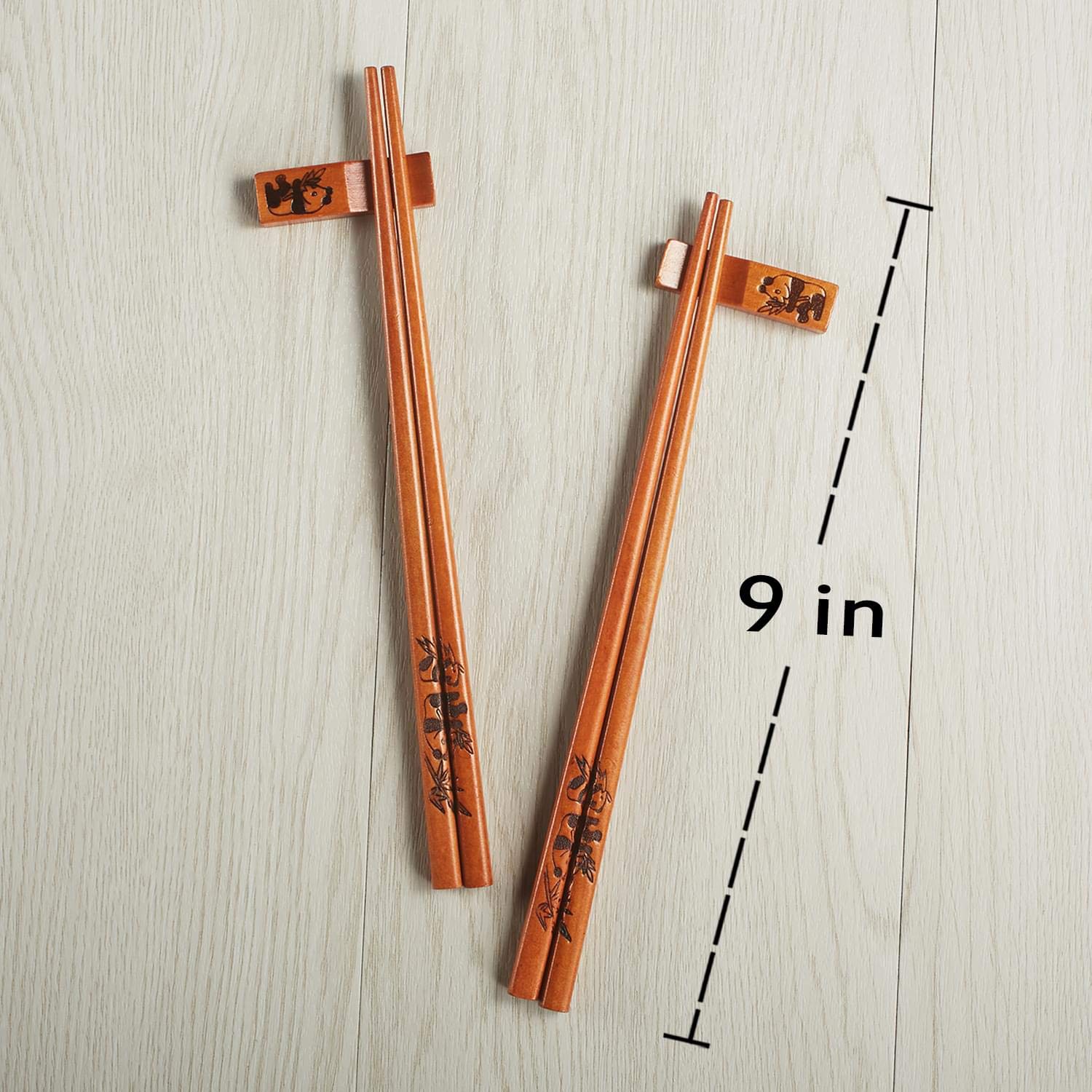Chopstick Reusable Chinese Panda Chopsticks with Holder and Carrying Bag Chinese Traditional Stylish Set(2 Pairs)
