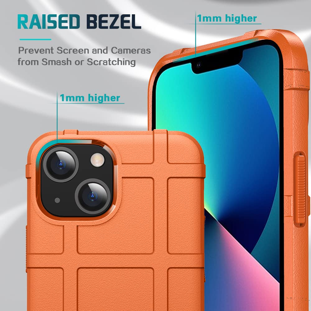 LABILUS for iPhone 13 Mini Case, Rugged Shield 8ft Drop Proof TPU Thick Armor Tactical Protective Case Compatible with iPhone 13 Mini (5.4 inches) - Sunlight Orange