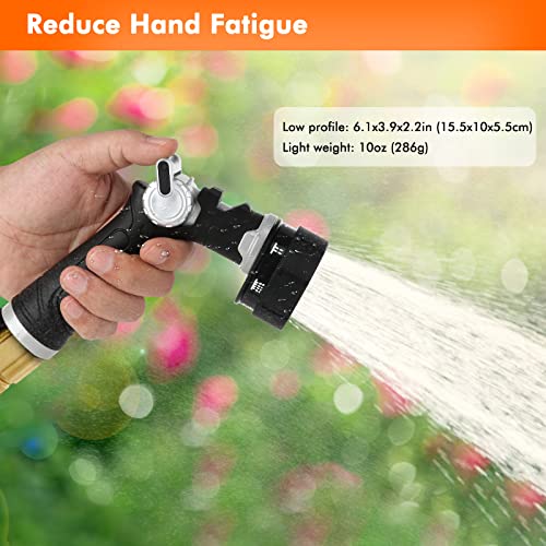 RESTMO Metal Hose Nozzle, Heavy Duty Garden Hose Nozzle Sprayer, Thumb Flow Control | High Pressure | 7 Spray Patterns, Ideal to Water Plants & Lawns, Wash Cars & Pets
