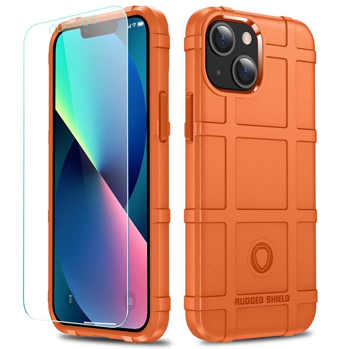 LABILUS for iPhone 13 Mini Case, Rugged Shield 8ft Drop Proof TPU Thick Armor Tactical Protective Case Compatible with iPhone 13 Mini (5.4 inches) - Sunlight Orange