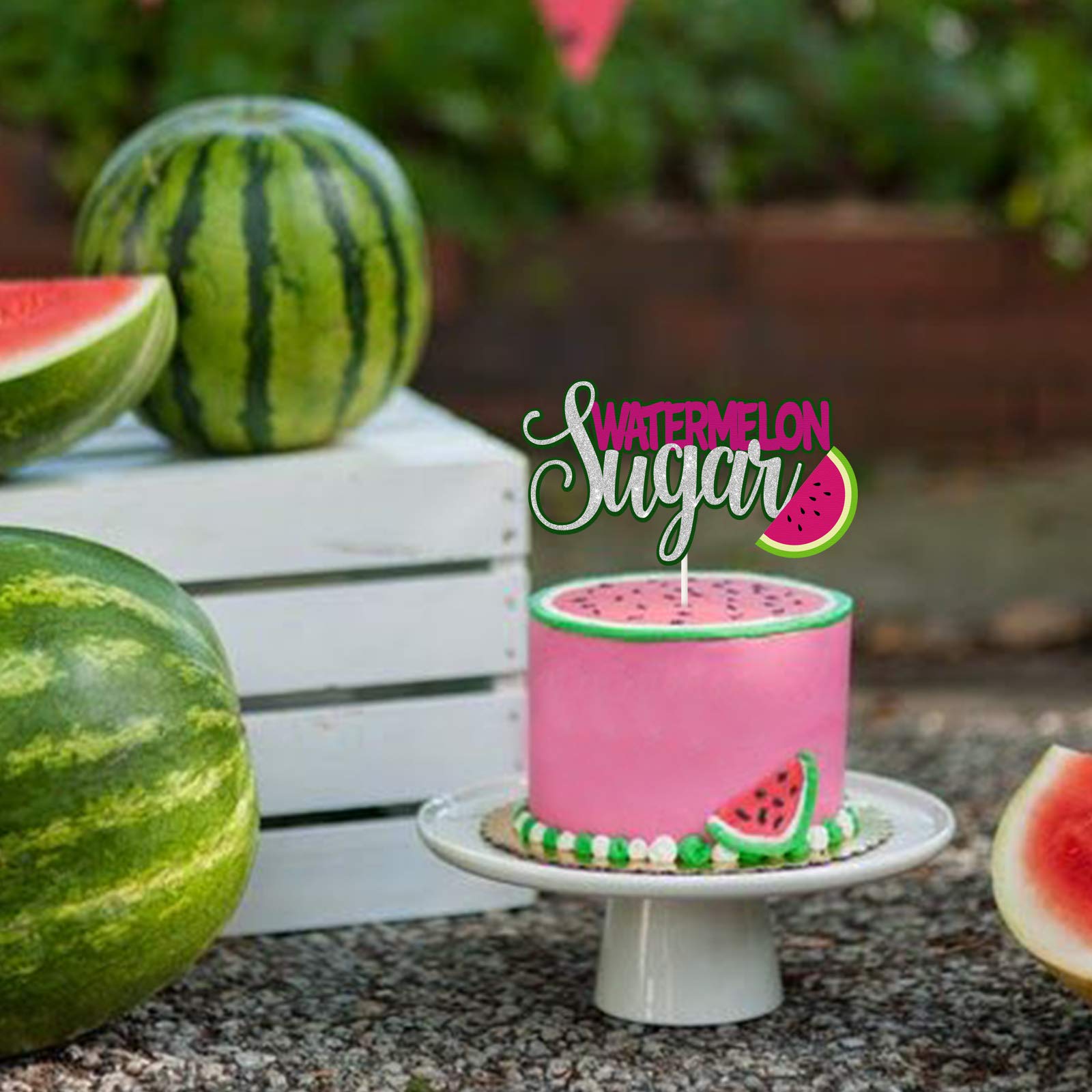 Watermelon Sugar cake topper, Summer Tutti Frutti Birthday Cake Decor, Happy Birthday Hawaiian Kids Party Decorations