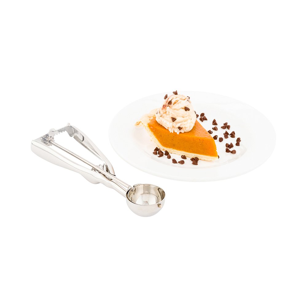 Restaurantware Met Lux 0.6 Ounce Gelato Scoop 1 Ambidextrous Ice Cream Scoop - Built-In Blade Dishwashable Stainless Steel Cookie Dough Scoop Comfortable Grip For All Ingredients