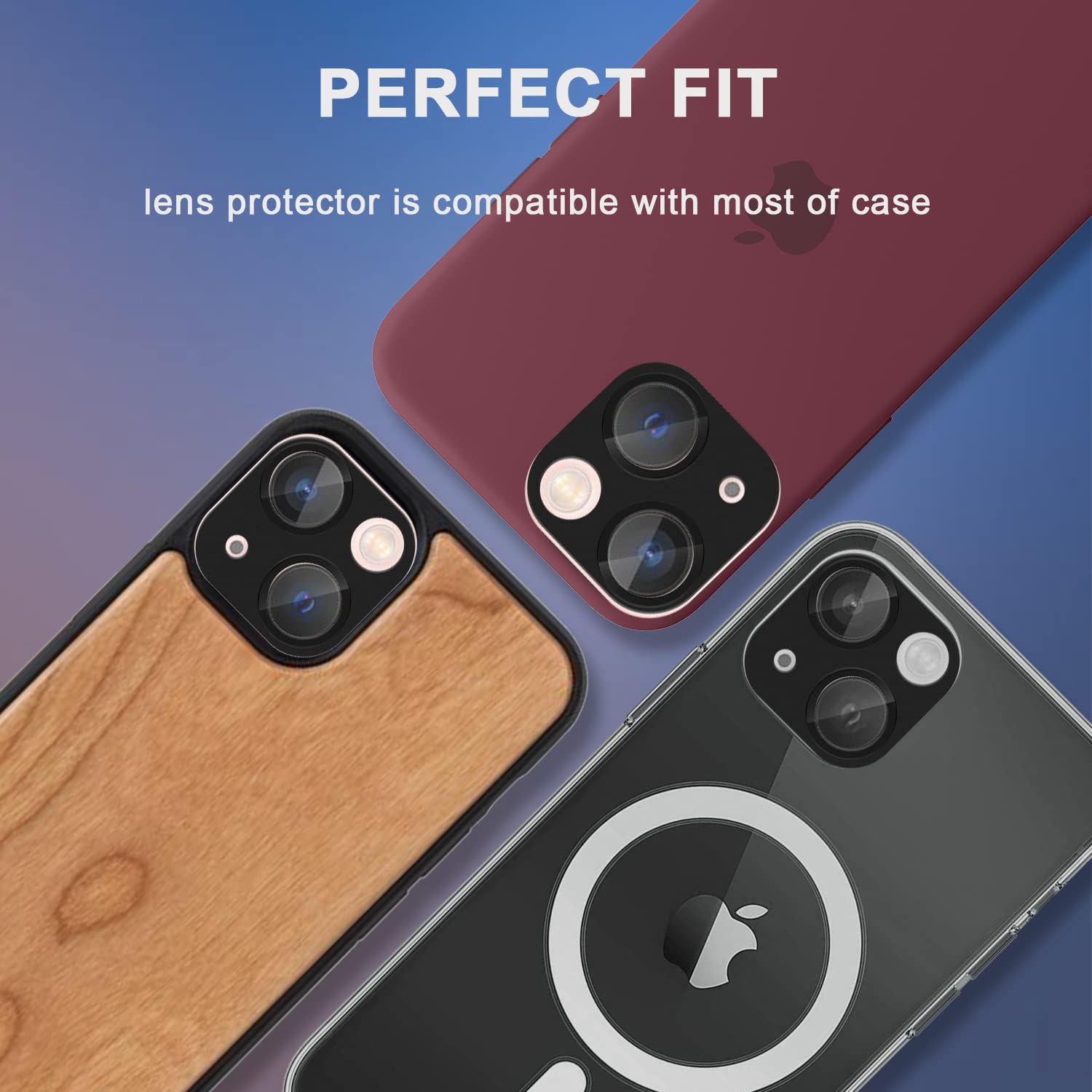 (2 Pack) Orzero Camera Lens Protector Compatible for iPhone 13/ iPhone 13 Mini, Protector de Cámera Premium Metal Glass Strong Adhesion HD Anti-Scratch Full Coverage [No Affect on Night Shots] - Black