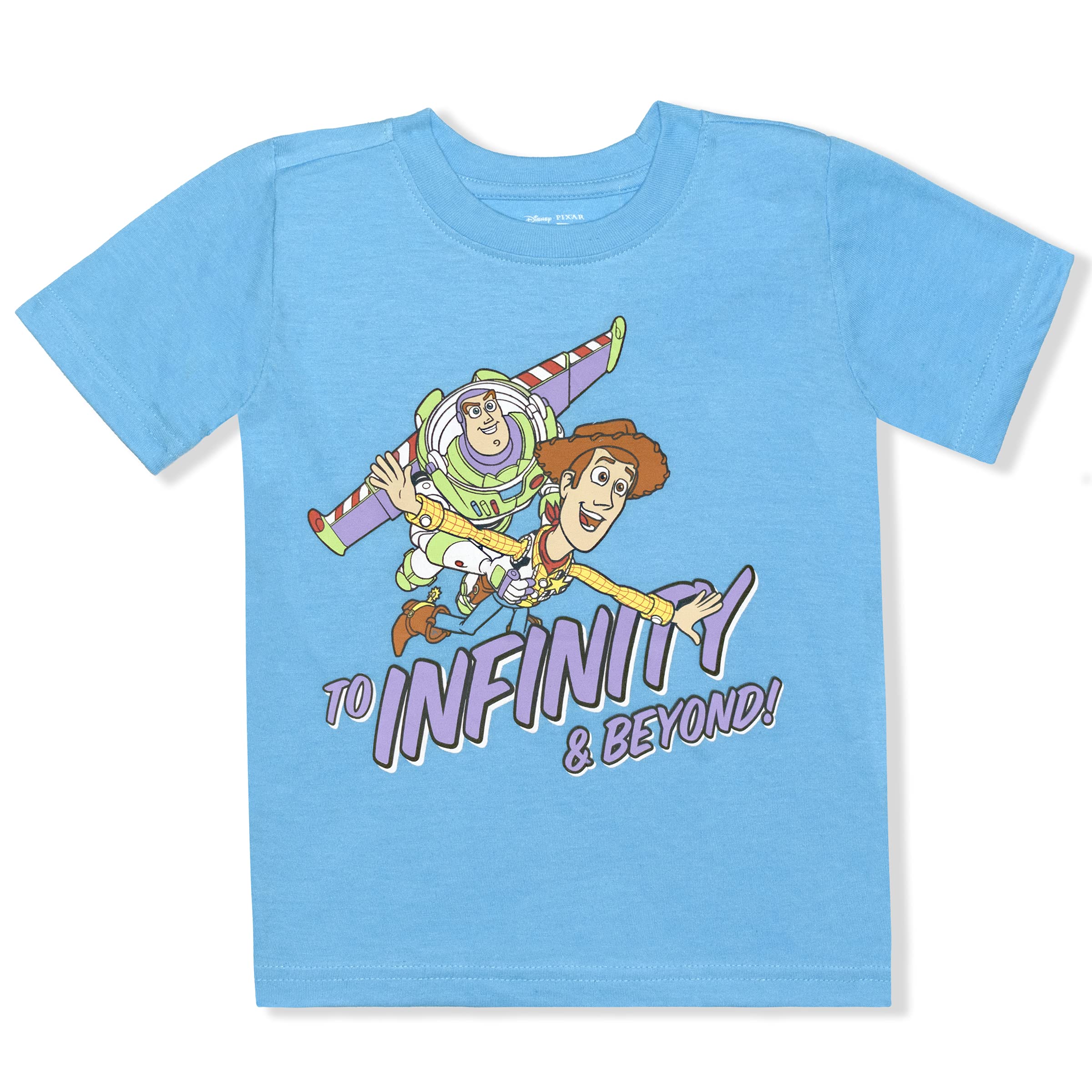 Disney Toy Story Woody & Buzz Lightyear Boys 2 Pack Short Sleeve T-Shirt for Toddler and Little Kids Grey
