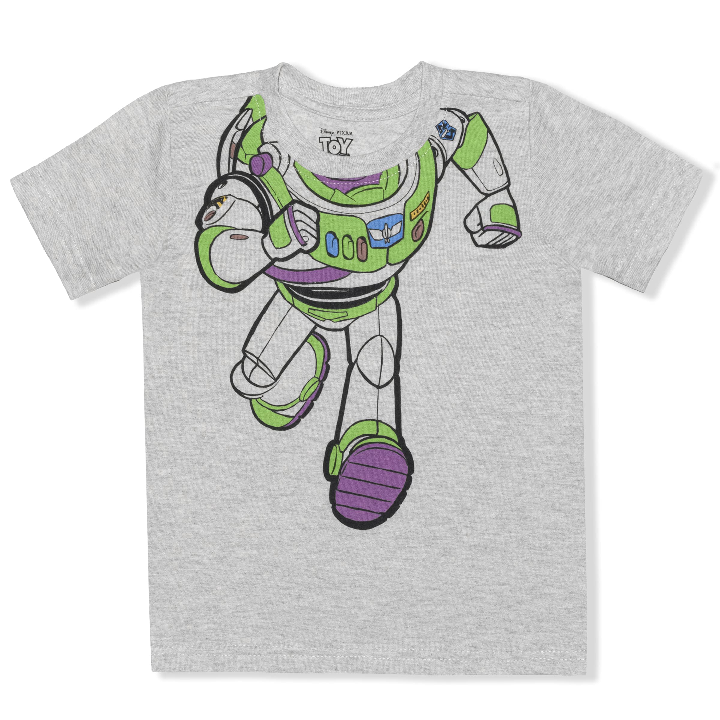 Disney Toy Story Woody & Buzz Lightyear Boys 2 Pack Short Sleeve T-Shirt for Toddler and Little Kids Grey