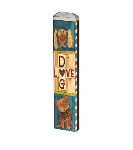 Studio M Lessons from My Dog 13" Mini Art Pole Small Decorative Indoor/Outdoor Garden Post, Great Gift, Stake Included for Easy Installation, No Digging - Made in The USA