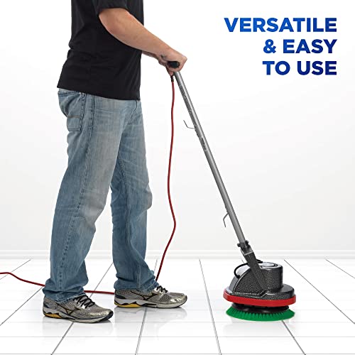 Oreck Commercial Orbiter Hard Floor Cleaner Machine ,Multi-Purpose Hardwood Wood Laminate Carpet Tile Concrete Grout Marble Floor Cleaning, 50-Foot Long Cord, ORB550MC, Gray/Red