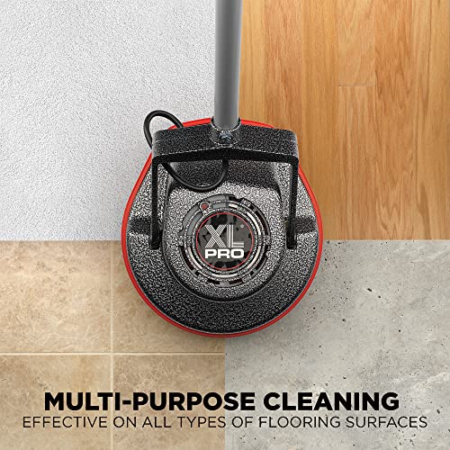 Oreck Commercial Orbiter Hard Floor Cleaner Machine ,Multi-Purpose Hardwood Wood Laminate Carpet Tile Concrete Grout Marble Floor Cleaning, 50-Foot Long Cord, ORB550MC, Gray/Red