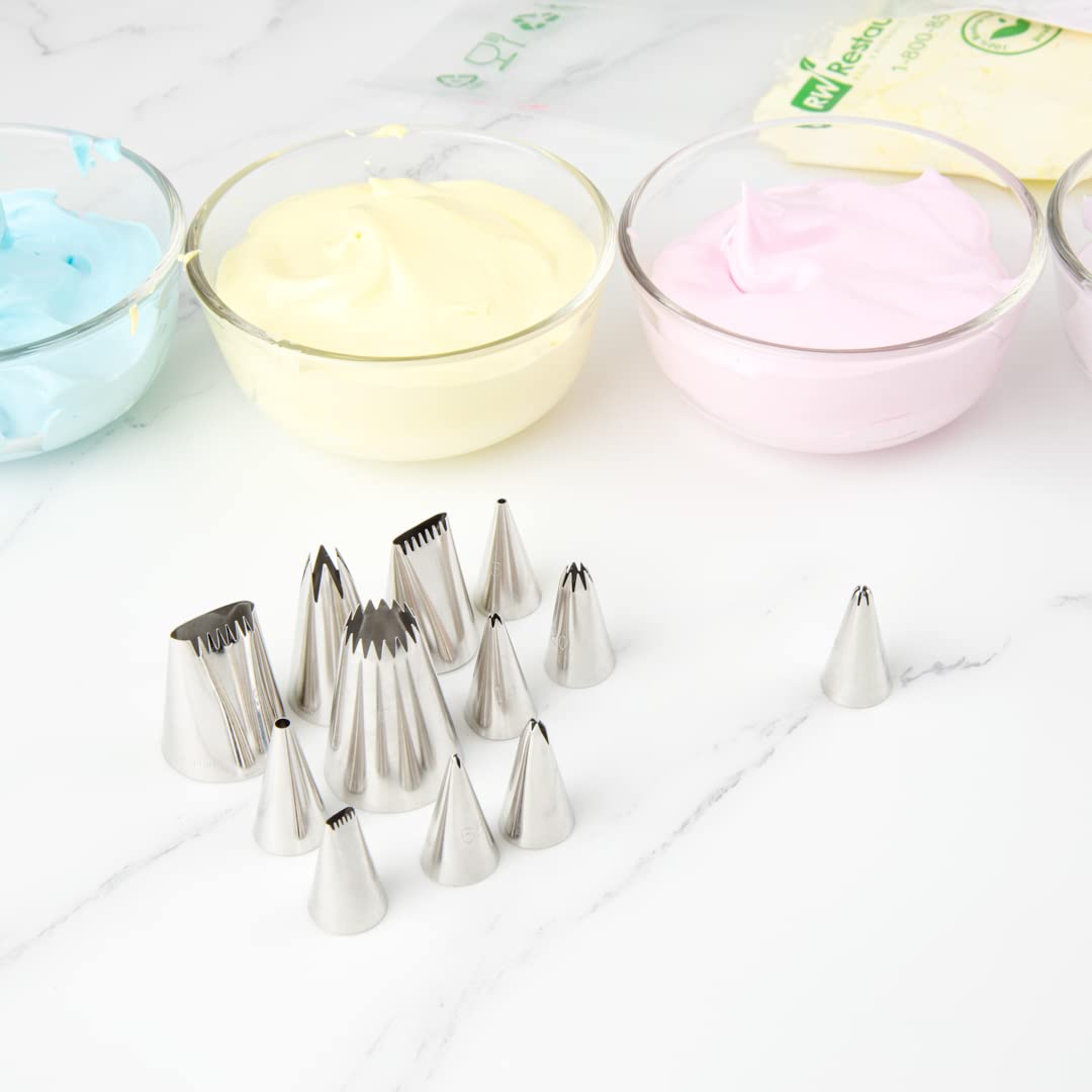 Restaurantware Pastry Tek Decorating Tip Star 1 Reusable Star Piping Tip - #30 Dent-Resistant Stainless Steel Closed Star Tip Dishwasher-Safe Decorate Cupcakes Cakes or Cookies
