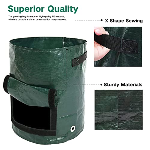 Potato Grow Bags with Flap and Handles,10 Gallon Garden Vegetable Planter,Fabric Plant Planter Pots for Potato, Carrot, Onion, Tomato and Vegetables with Heavy Duty(4 Pack)