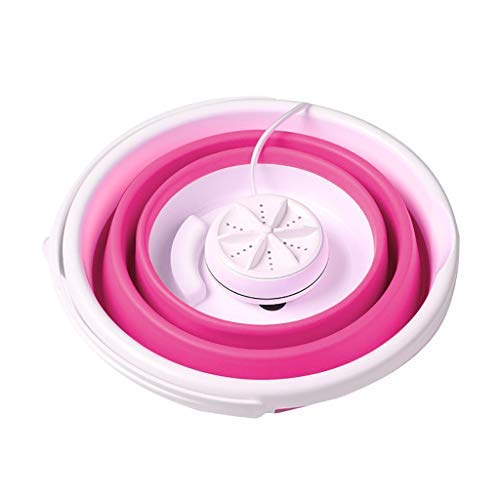 Portable Mini Turbo Washing Machine with Foldable Tub Compact Ultrasonic Turbine Washer Lightweight Travel Laundry Washer USB Powered Camping Apartments Dorms RV Business Trip Clothes (24W) (Purple)