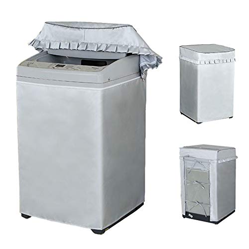 Washing Machine Cover for Top Load Washing Machine Protector Washer Dryer Covers for Automatic Compact Washer Top Loading Balcony Lavadora Waterproof Dustproof Sunproof Oxford (M(W22D22H36in))