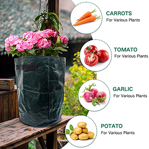Potato Grow Bags with Flap and Handles,10 Gallon Garden Vegetable Planter,Fabric Plant Planter Pots for Potato, Carrot, Onion, Tomato and Vegetables with Heavy Duty(4 Pack)
