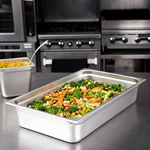 Carlisle FoodService Products Durapan Full-Size Steam Table Pan for Catering, Buffets, Restaurants, Stainless Steel, 4 Inches Deep, Silver, (Pack of 6)