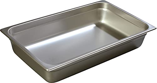Carlisle FoodService Products Durapan Full-Size Steam Table Pan for Catering, Buffets, Restaurants, Stainless Steel, 4 Inches Deep, Silver, (Pack of 6)