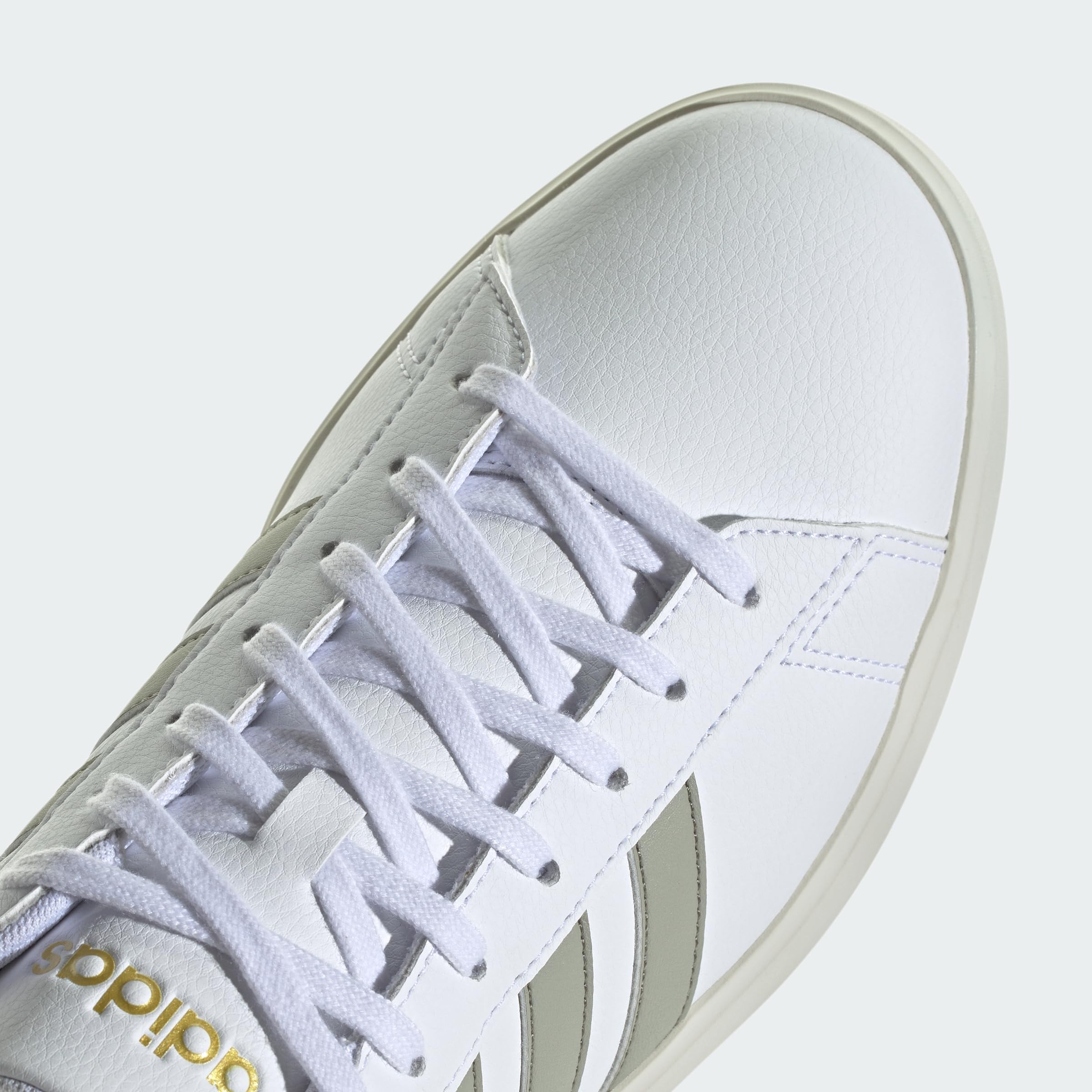 adidas Men's Grand Court 2.0 Sneaker, White/Silver Pebble/Wonder Beige, 10.5