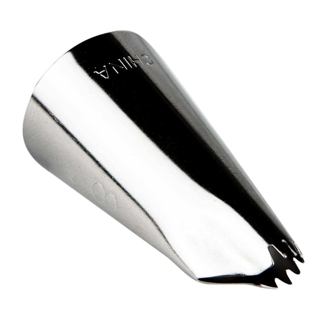 Restaurantware Pastry Tek Piping Tip 1 Reusable Ruffle Icing Tip - #86 Dent-Resistant Stainless Steel Pastry Tip Dishwasher-Safe Decorate Cupcakes Cakes or Cookies