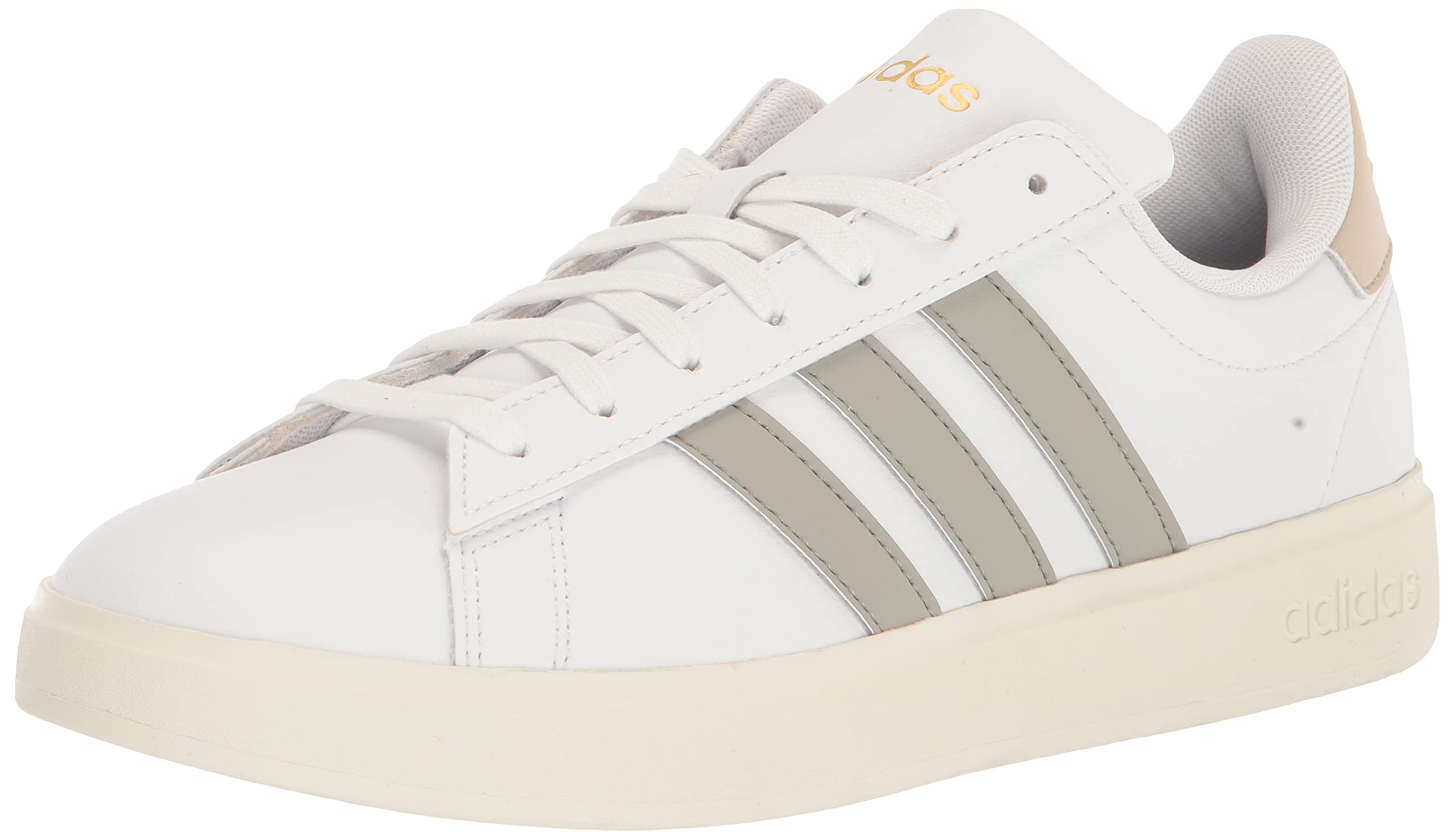 adidas Men's Grand Court 2.0 Sneaker, White/Silver Pebble/Wonder Beige, 10.5