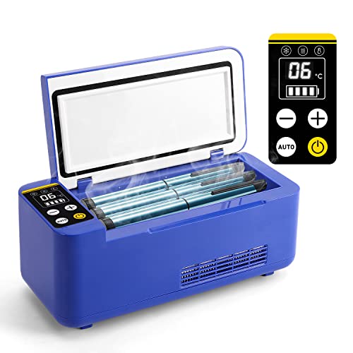 CGOLDENWALL Insulin Cooler Travel Case 7 * 2.9 * 1.2In Medicine Refrigerator with 2-8 β Intelligent Constant Temperature, Alarm System & LED Display, for Car, Home, Travel