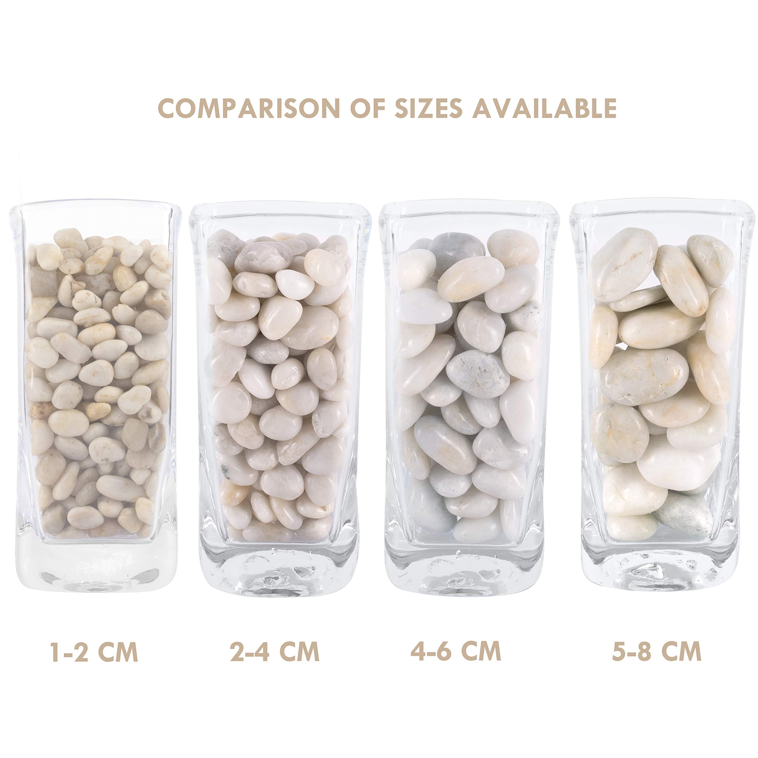 Galashield 5 lbs Approx. 130 White River Rocks Stones for Plants Pebbles for Indoor Plants | Aquarium Fish Tank Rocks | Polished Decorative Rocks for Vases (0.8-1.6 Inches)