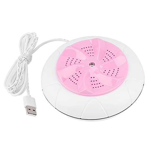 Weohoviy Mini Washing Machine, Portable Washing Machine with Ultrasonic and Turbine Rotates for Travel Business Trip Laundry Washer Cleaner Cleaning Tool(Pink)