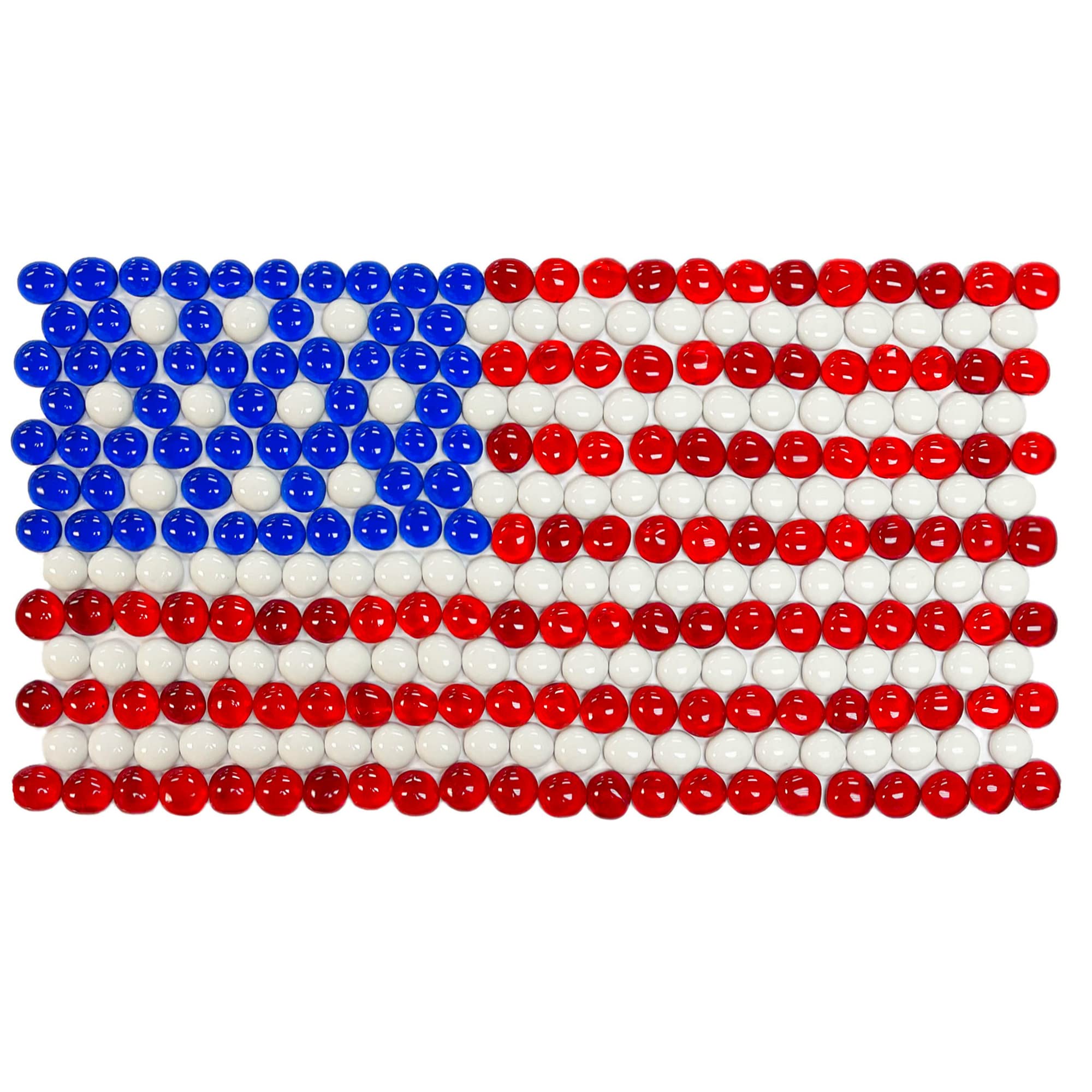 CYS EXCEL 5 LBS Blue Red White Mixed Glass Beads for Vases Flat Marble Gemstone Beads Vase Fillers Aquarium Decor Rocks Floral Centerpieces Stones Mosaic Pebbles