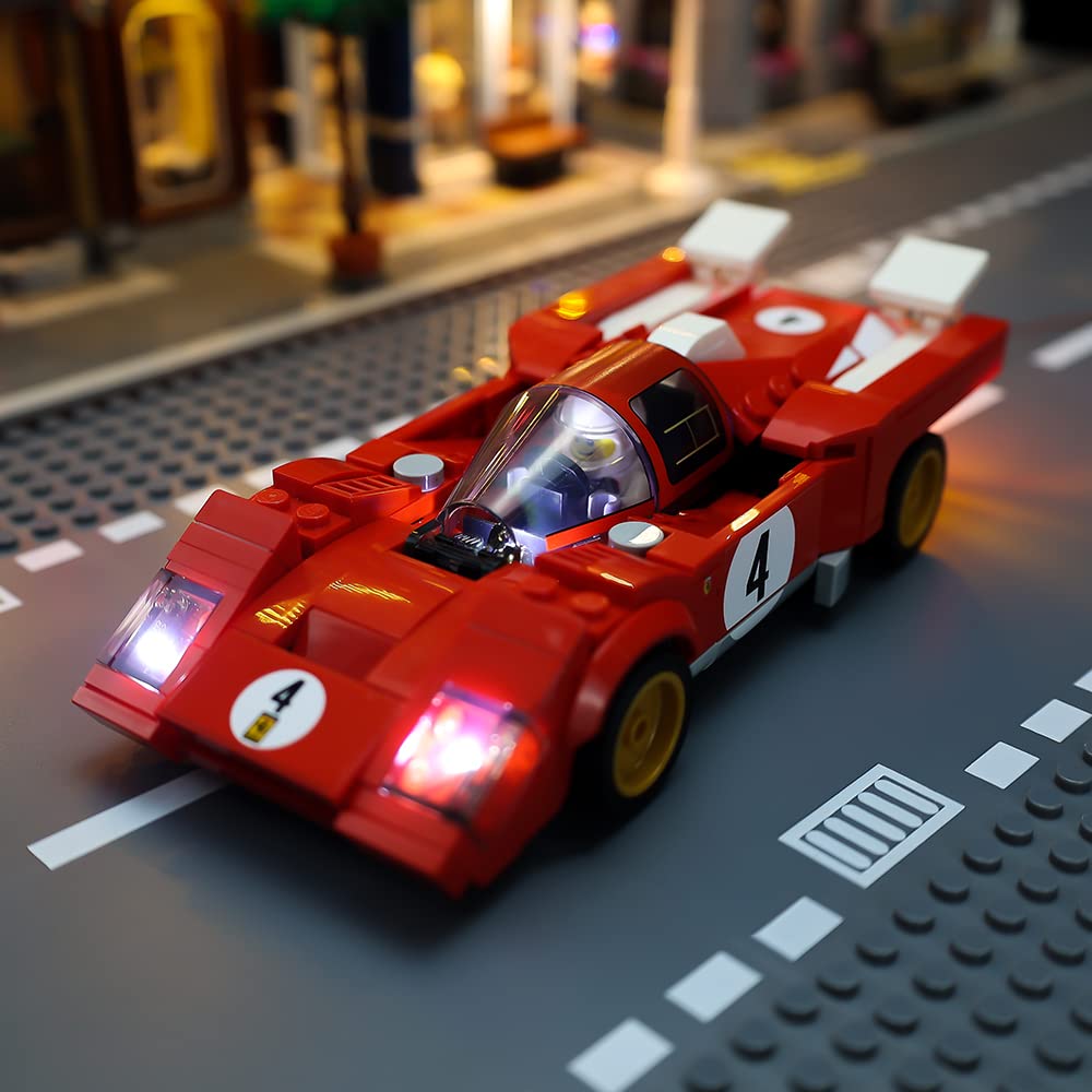 Kyglaring LED Lighting Kit Only Lights Set Designed for Lego 1970 Ferrari 512 M 76906 Model Building Kit - Without Lego Set (Classic Version)