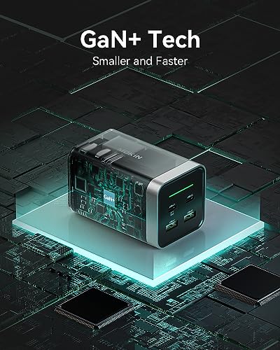 MOKiN 150W USB-C Charging Stations, GaN II PD 3.1 Wall Charger, 4-Port, for iPhone, Galaxy, iPad, MacBook, Dell, HP and More.