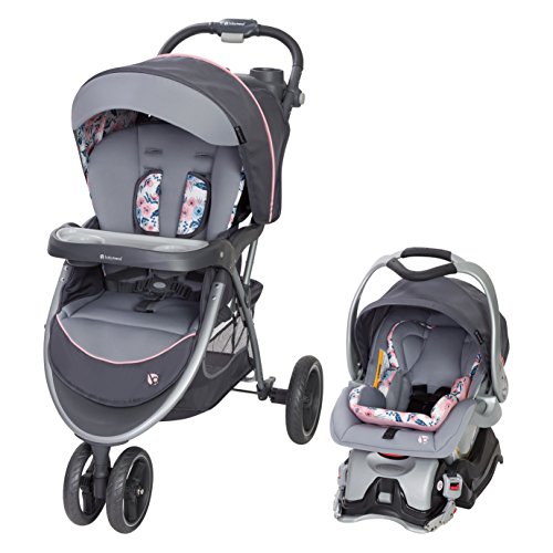 Baby Trend Sky View Plus Travel System, Bluebell & EZ Flec Loc 32 Infant Car Seat Base, Black