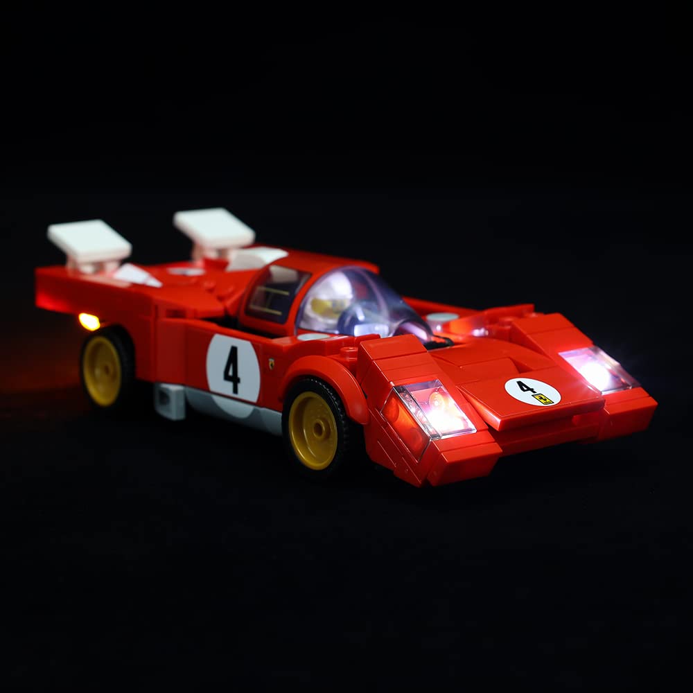 Kyglaring LED Lighting Kit Only Lights Set Designed for Lego 1970 Ferrari 512 M 76906 Model Building Kit - Without Lego Set (Classic Version)