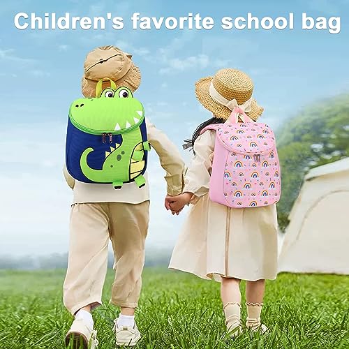 Bluboon Toddlers Backpack for Girls Cute Preschool Backpack 3D Schoolbag Toddler Bookbag for Kids (Dinosaur Green)