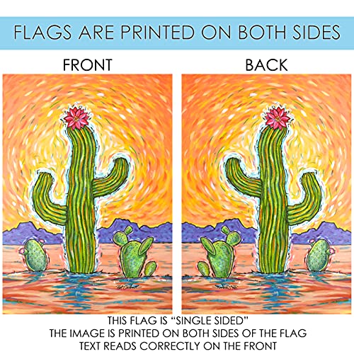 Toland Home Garden 1112540 Groovy Cactus Summer Flag 12x18 Inch Double Sided for Outdoor Desert House Yard Decoration