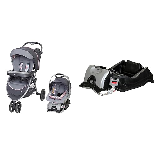 Baby Trend Sky View Plus Travel System, Bluebell & EZ Flec Loc 32 Infant Car Seat Base, Black