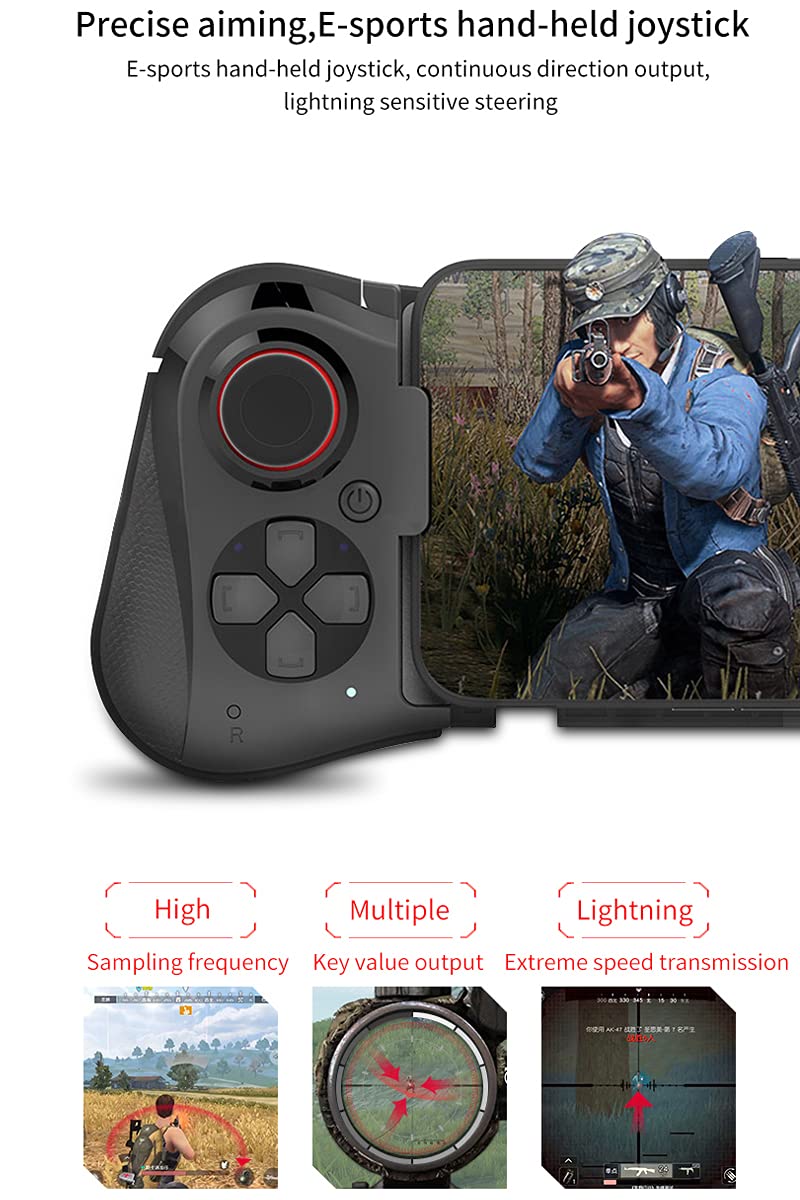 Megadream Gamepad Controller for iOS, Wireless Gaming Gamepad Joystick for iPhone 13/12 Pro/Mini, iPhone 11/11 Pro/Max, iPhone Xs, XR X, 8 Plus, iPad, MacBook, iOS 13.4+ - Direct Play (Black+Bluered)