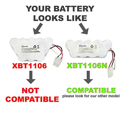 XBT1106N SV1110 Shark Battery 10.8v 2000mAh Ni-MH SV1106N SV1110N SV11O6N SV116N Floor and Carpet Sweeper Replacement