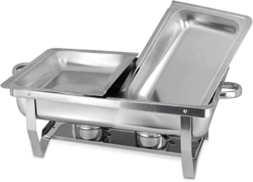 Stainless Steel Food Warmer Buffet Dish Catering Pan, Buffet Heater Stainless Steel Chafing Dish with Food Pans Fuel Holders, for Catering Buffet (Three Grid) (Single Grid)