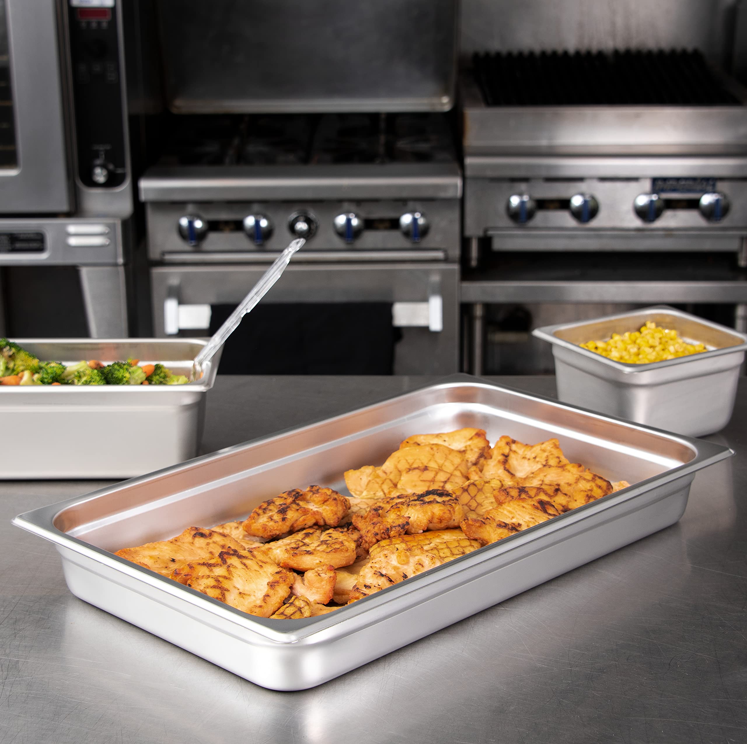 Carlisle FoodService Products Durapan Stainless Steel Steam Table Pan, Commercial Food Pan, Chafing Pan with Spoonable Corners for Catering, Buffets, Restaurants, 9.2 Quarts, Silver