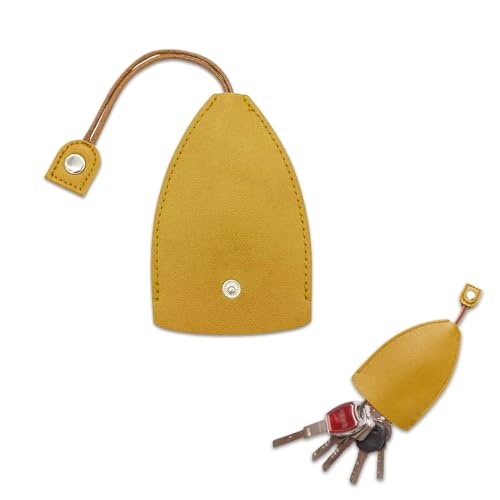 Hawyet 1 PC Car Key Protection Case, PU Leather Pull-out Remote Control Storage Bag, Suitable for Most Car Models (Yellow)