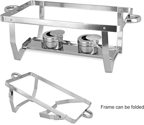 Stainless Steel Food Warmer Buffet Dish Catering Pan, Buffet Heater Stainless Steel Chafing Dish with Food Pans Fuel Holders, for Catering Buffet (Three Grid) (Single Grid)