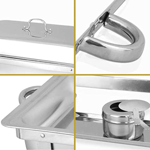 Stainless Steel Food Warmer Buffet Dish Catering Pan, Buffet Heater Stainless Steel Chafing Dish with Food Pans Fuel Holders, for Catering Buffet (Three Grid) (Single Grid)