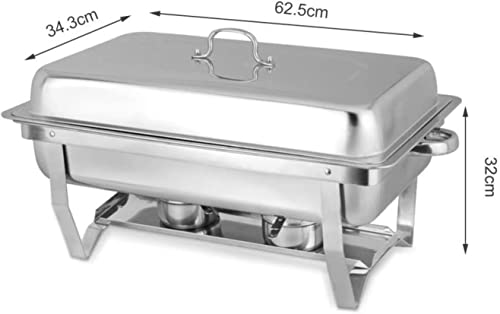 Stainless Steel Food Warmer Buffet Dish Catering Pan, Buffet Heater Stainless Steel Chafing Dish with Food Pans Fuel Holders, for Catering Buffet (Three Grid) (Single Grid)