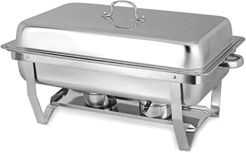 Stainless Steel Food Warmer Buffet Dish Catering Pan, Buffet Heater Stainless Steel Chafing Dish with Food Pans Fuel Holders, for Catering Buffet (Three Grid) (Single Grid)