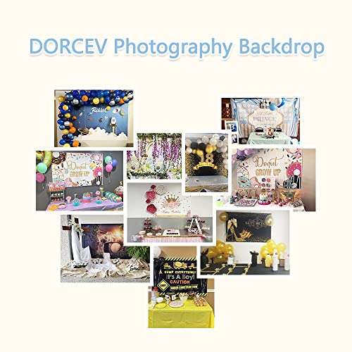 DORCEV Diameter 6.5ft Gentleman Tuxedo Round Backdrop Black and White Suit Bow Tie Botton Gold Glitter Black Curtain Pattern Photography Background for Father's Day Baby Boy Shower