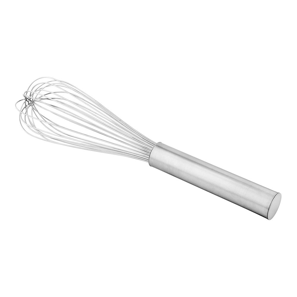 Restaurantware Met Lux 12 x 2.5 x 2.5 Inch Baking Whisk 1 Piano Whisk With Ergonomic Handle - Dishwashable Won't Corrode Stainless Steel Whisk For Whipping Baking Or Cooking