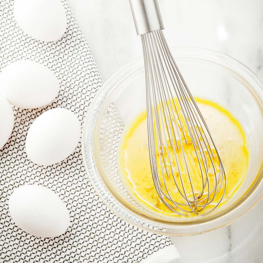 Restaurantware Met Lux 12 x 2.5 x 2.5 Inch Baking Whisk 1 Piano Whisk With Ergonomic Handle - Dishwashable Won't Corrode Stainless Steel Whisk For Whipping Baking Or Cooking