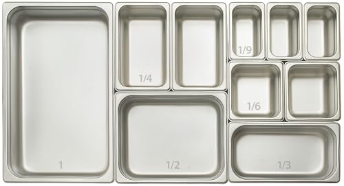 Winco Anti-Jamming Steam Pan, 1/4 by 6-Inch, 24-Gauge, Stainless Steel