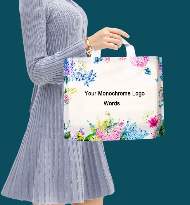 Custom Plastic Bags with Handle Logo Words Personalized Merchandise Packing Bags for Shirts Party 50 100 200 Pcs Options