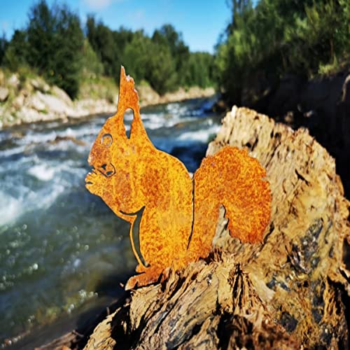 GZGNEEVL Garden Decoration Rusty Animal Garden Metal Art Corten Steel Outdoor Decor Squirrel Yard Handmade Decor
