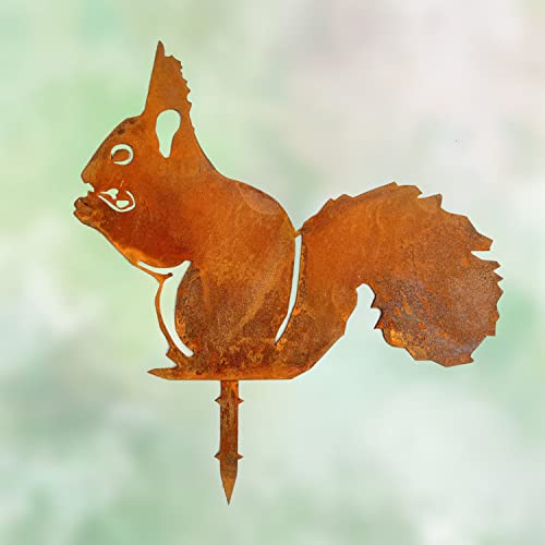 GZGNEEVL Garden Decoration Rusty Animal Garden Metal Art Corten Steel Outdoor Decor Squirrel Yard Handmade Decor