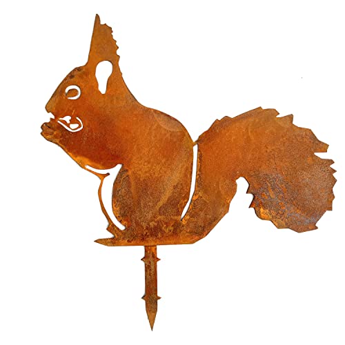 GZGNEEVL Garden Decoration Rusty Animal Garden Metal Art Corten Steel Outdoor Decor Squirrel Yard Handmade Decor